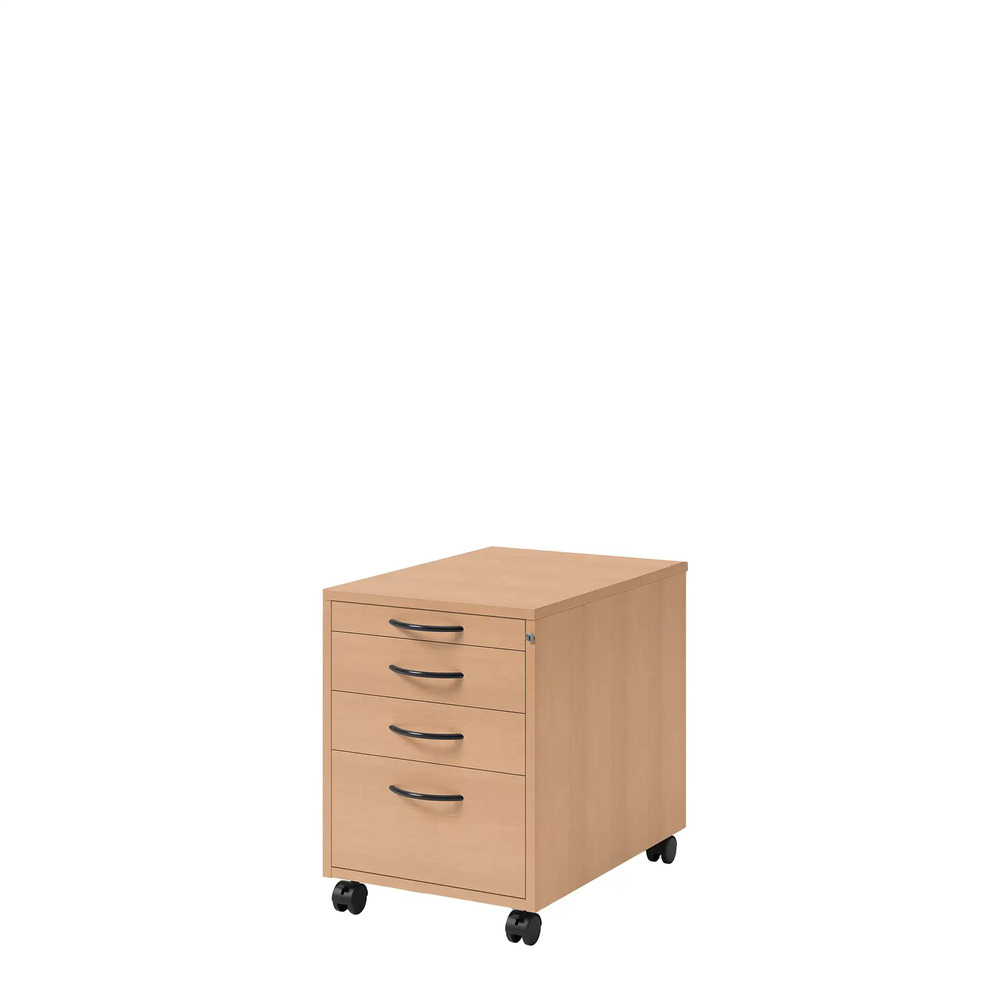 Pedestal with 4 drawers in beech | Lanab